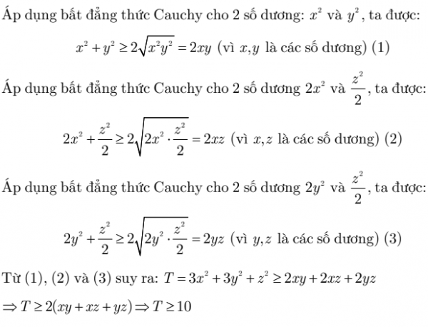 cho x,y,z là các số dương thay đổi thỏa mãn: xy+yz+zx=5. Tìm